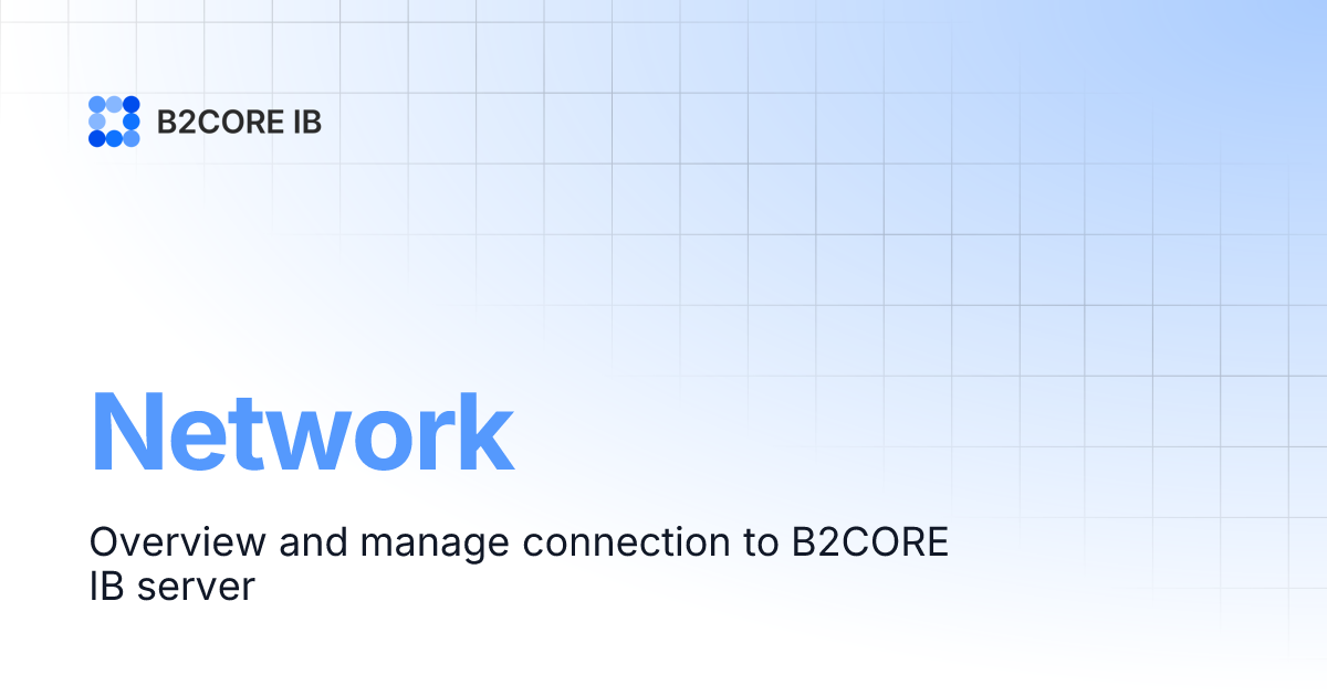 Network | B2CORE IB docs