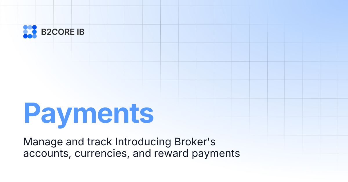 Payments | B2CORE IB docs