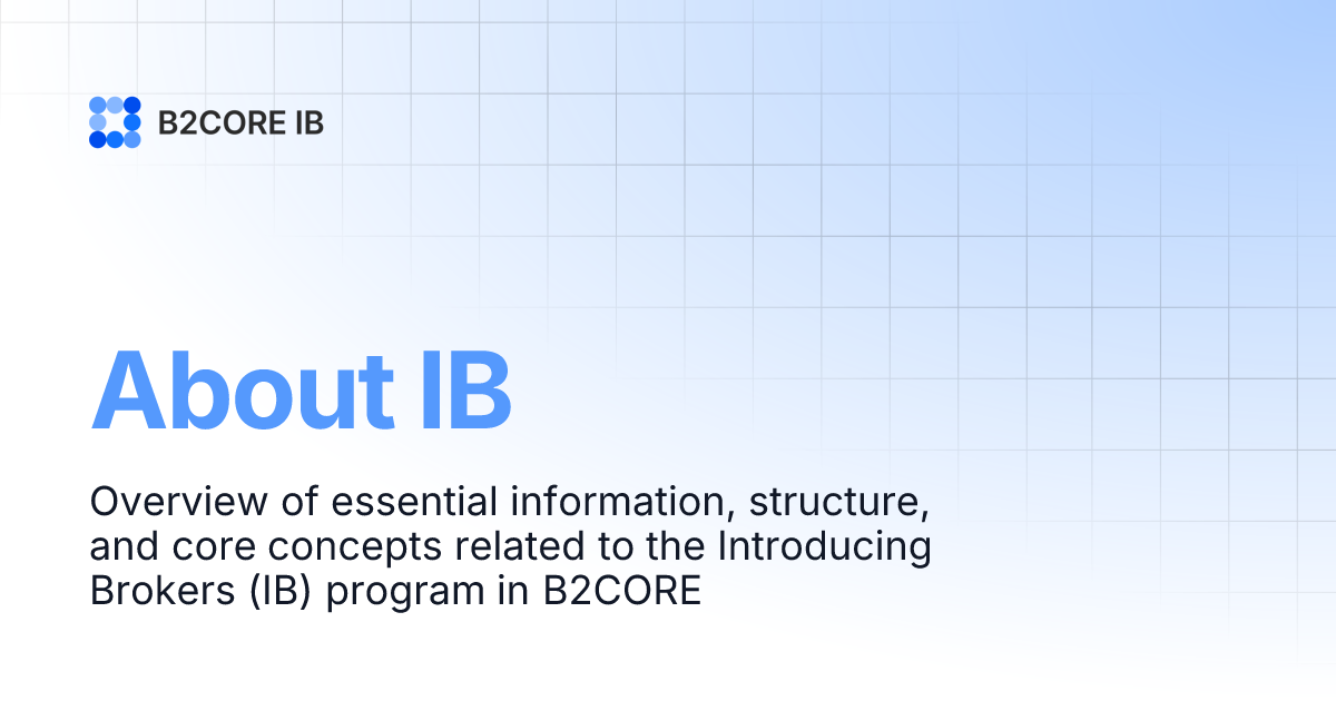 About IB | B2CORE IB docs