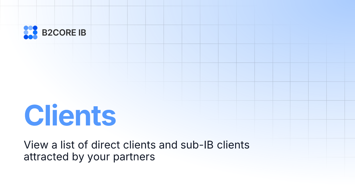 Clients | B2CORE IB docs