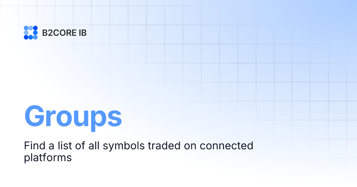 Groups | B2CORE IB docs