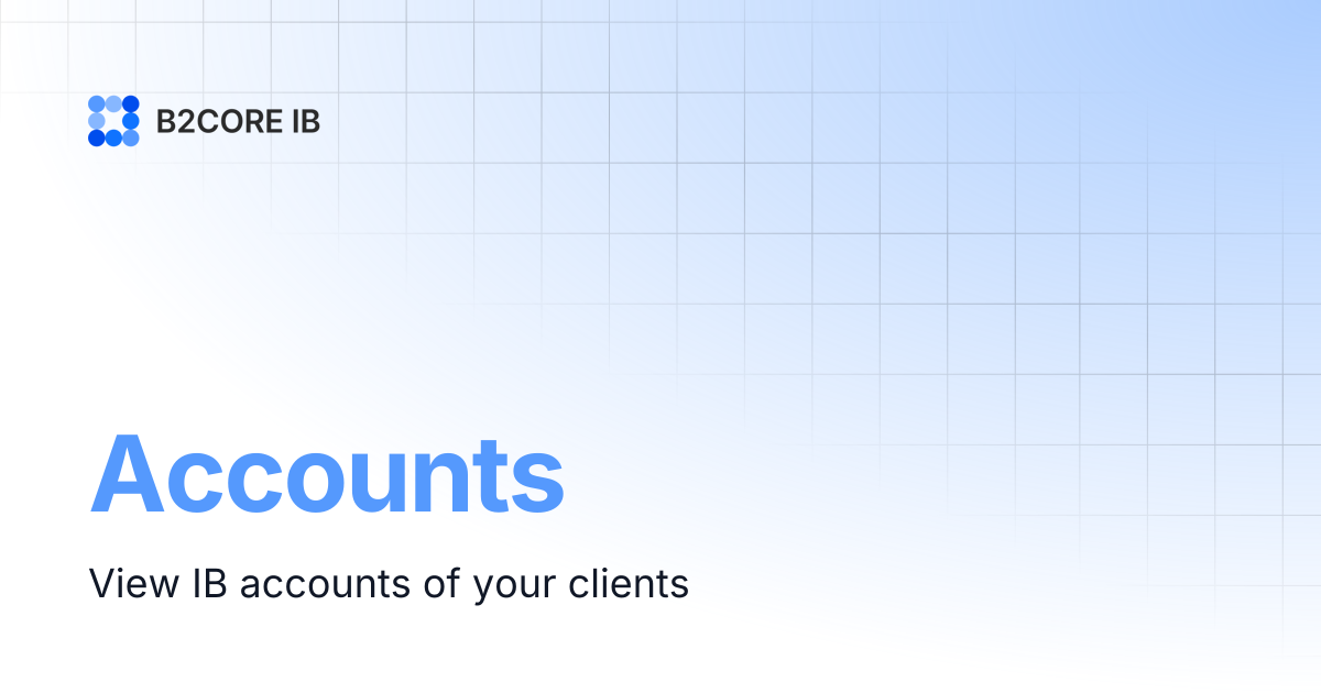 Accounts | B2CORE IB docs