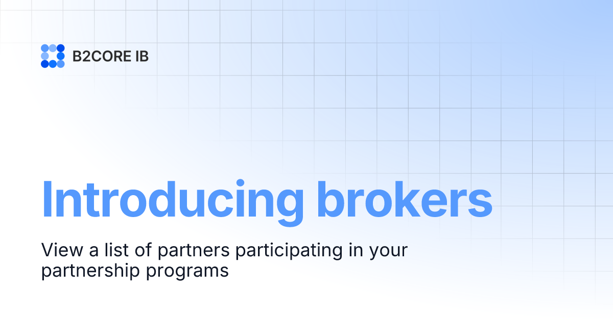 Introducing brokers | B2CORE IB docs