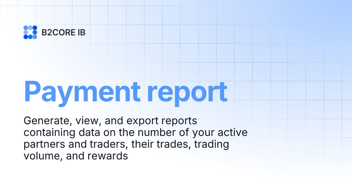 Payment report | B2CORE IB docs