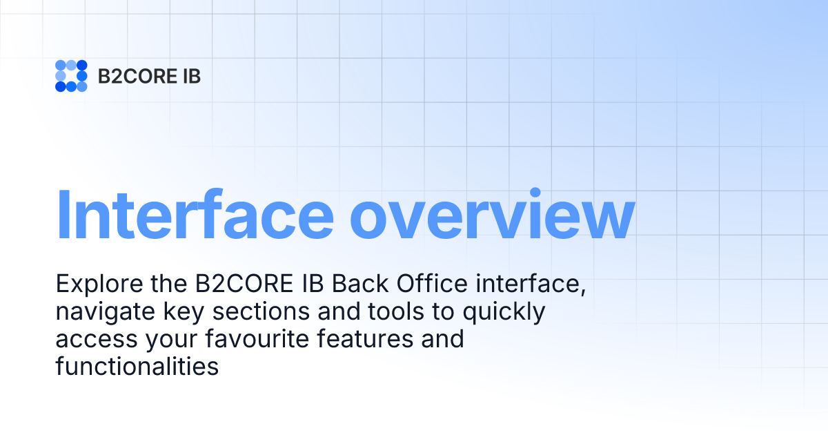 Interface overview | B2CORE IB docs